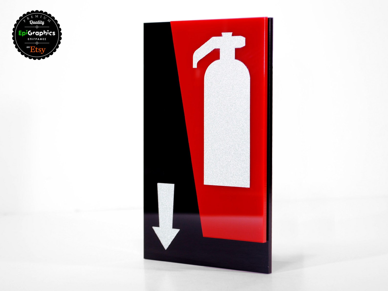 Fire Extinguisher Acrylic Safety Sign With Reflective Symbol. - Etsy
