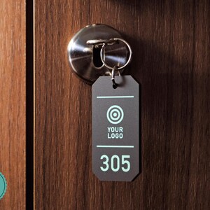Custom Acrylic Hotel Room Keychains | UV Printed | Nickel Ring ...