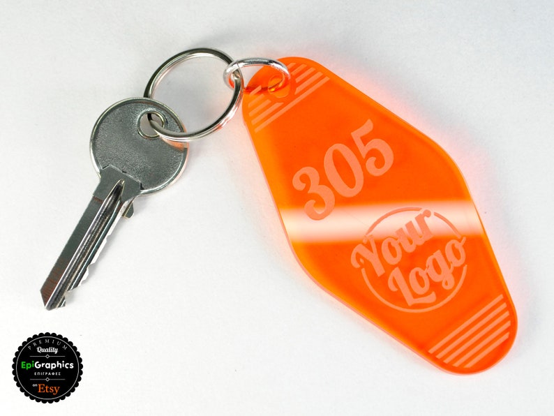 Personalized Hotel Key Tag, Keychain With Your Logo and Room Number - Etsy