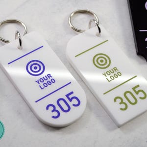 Custom Acrylic Hotel Room Keychains | UV Printed | Nickel Ring ...