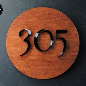 Round Shape Sign With Acrylic Numbers for Hotel Signage / Room Number ...