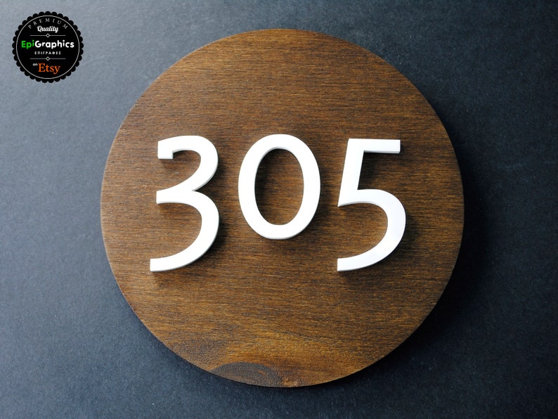 Wood Room Number Sign: Round Acrylic Hotel Door Sign - Etsy