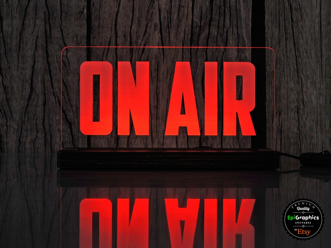 On Air decorative sign / Engraved Acrylic with red light | Etsy