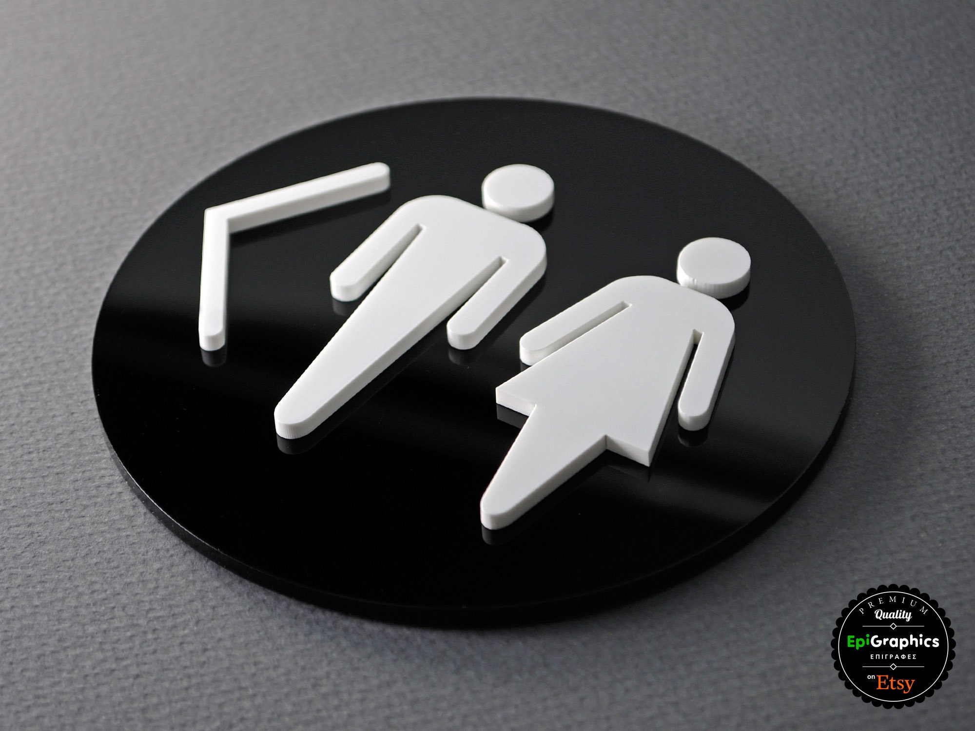 Round Shape Acrylic WC Sign for Hotel Restaurant and Office - Etsy