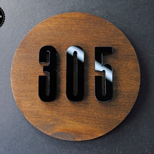 Round Shape Sign With Acrylic Numbers for Hotel Signage / Room Number ...