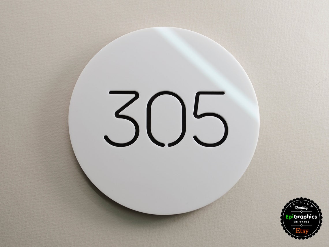 Round Shape Sign for Hotel Signage / Room Number Sign / | Etsy
