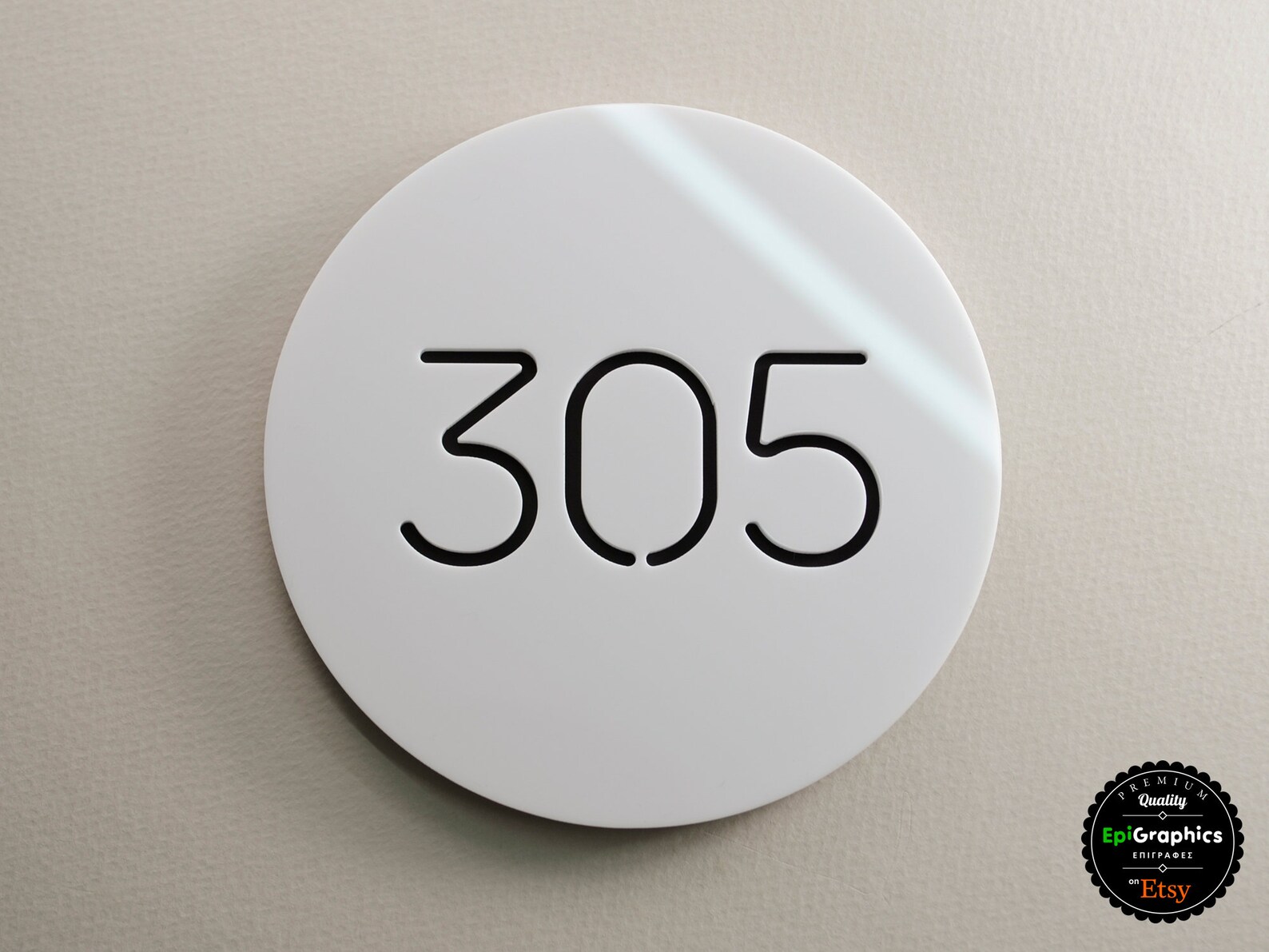 Round Shape Sign for Hotel Signage / Room Number Sign / | Etsy