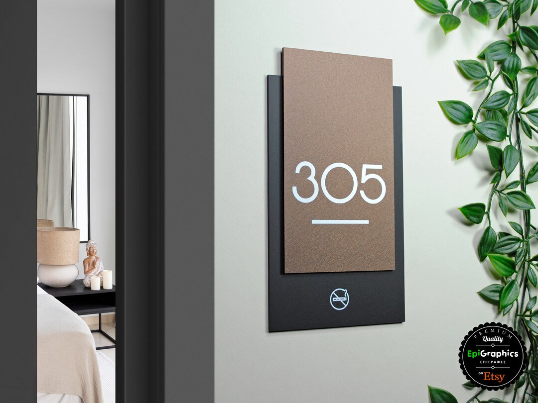 Room Number Sign for Hotel Signage Made of Acrylic, Apartment Door Sign ...