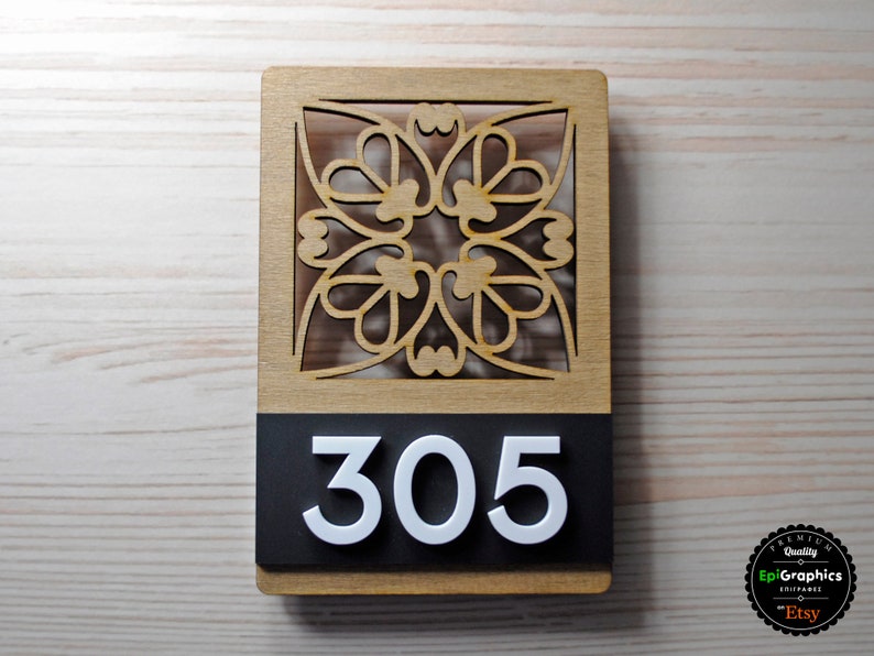 Room Number Sign Made of Wood and Acrylic for Hotel Signage - Etsy