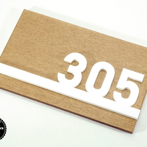 Wooden Sign With Acrylic Numbers for Hotel Signage / Room Number Sign ...