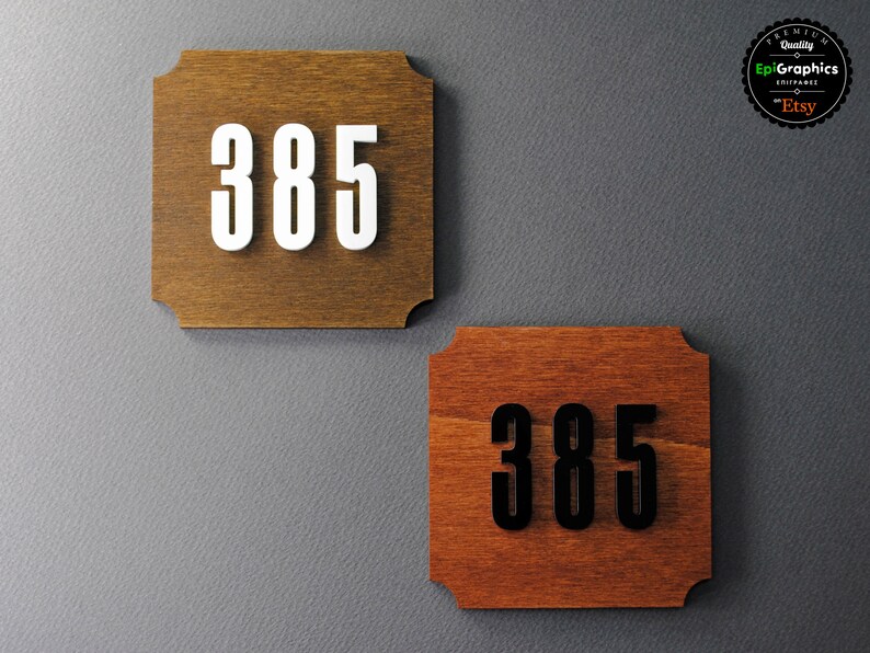 Wooden sign with acrylic Numbers for Hotel signage / Room | Etsy