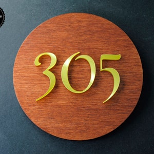 Round Shape Sign With Acrylic Numbers for Hotel Signage / Room Number ...