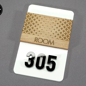 Acrylic & Wooden Sign for Hotel Signage, Room Number Sign, Apartment ...