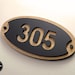 Wood & Acrylic Oval Room Number Sign: Hotel Door Signage - Etsy