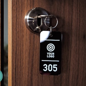 Custom Acrylic Hotel Room Keychains | UV Printed | Nickel Ring ...
