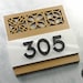 Room Number Sign Made of Wood & Acrylic for Hotel Signage, Apartment ...