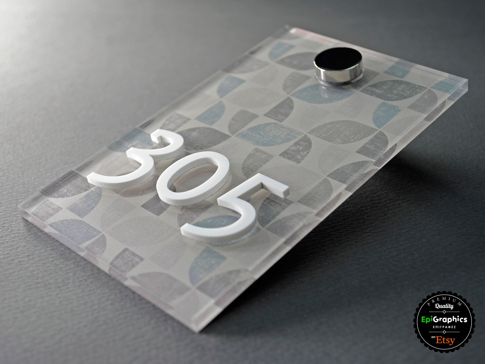 Art Deco Acrylic Room Number Sign Apartment Door Sign Hotel | Etsy