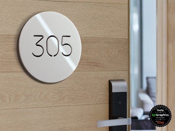 Round Shape Sign for Hotel Signage / Room Number Sign / - Etsy