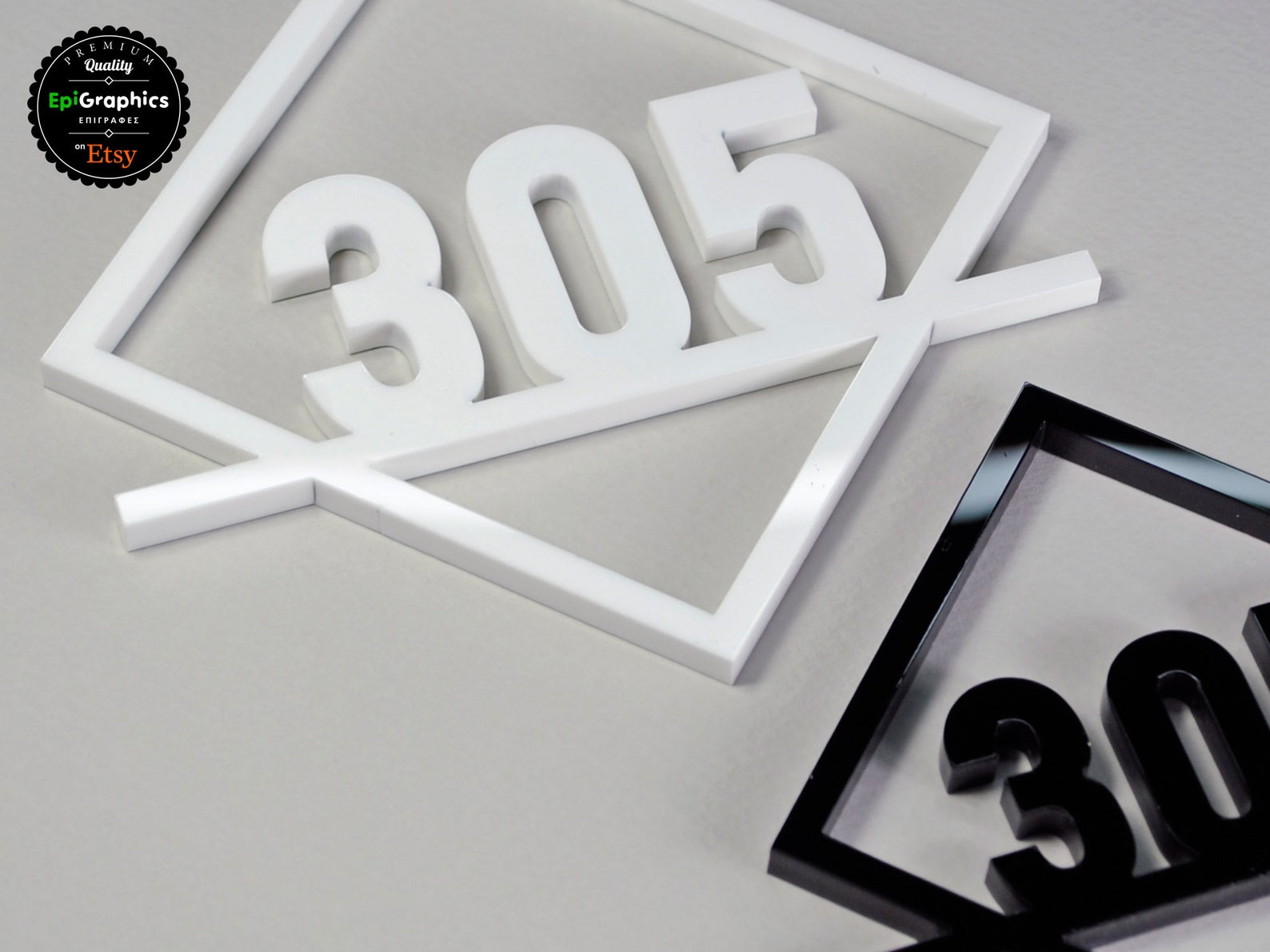 Acrylic Room Number Sign in Rhombus Frame for Hotel Signage - Etsy