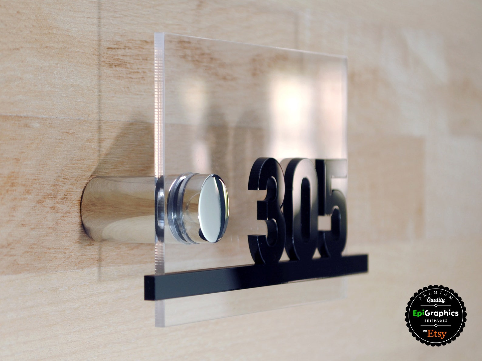 Modern Acrylic Room Number Sign: Hotel, Apartment Door Signage - Etsy