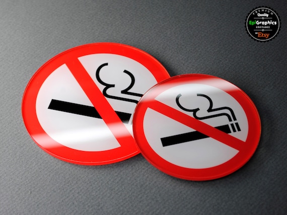 Acrylic Sign No Smoking in round shape. | Etsy