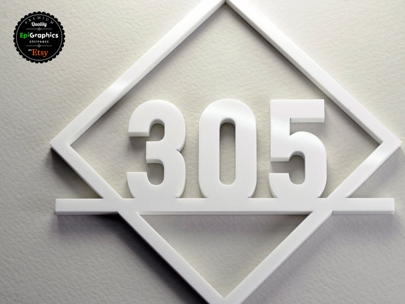 Acrylic Room Number Sign in Rhombus Frame for Hotel Signage - Etsy