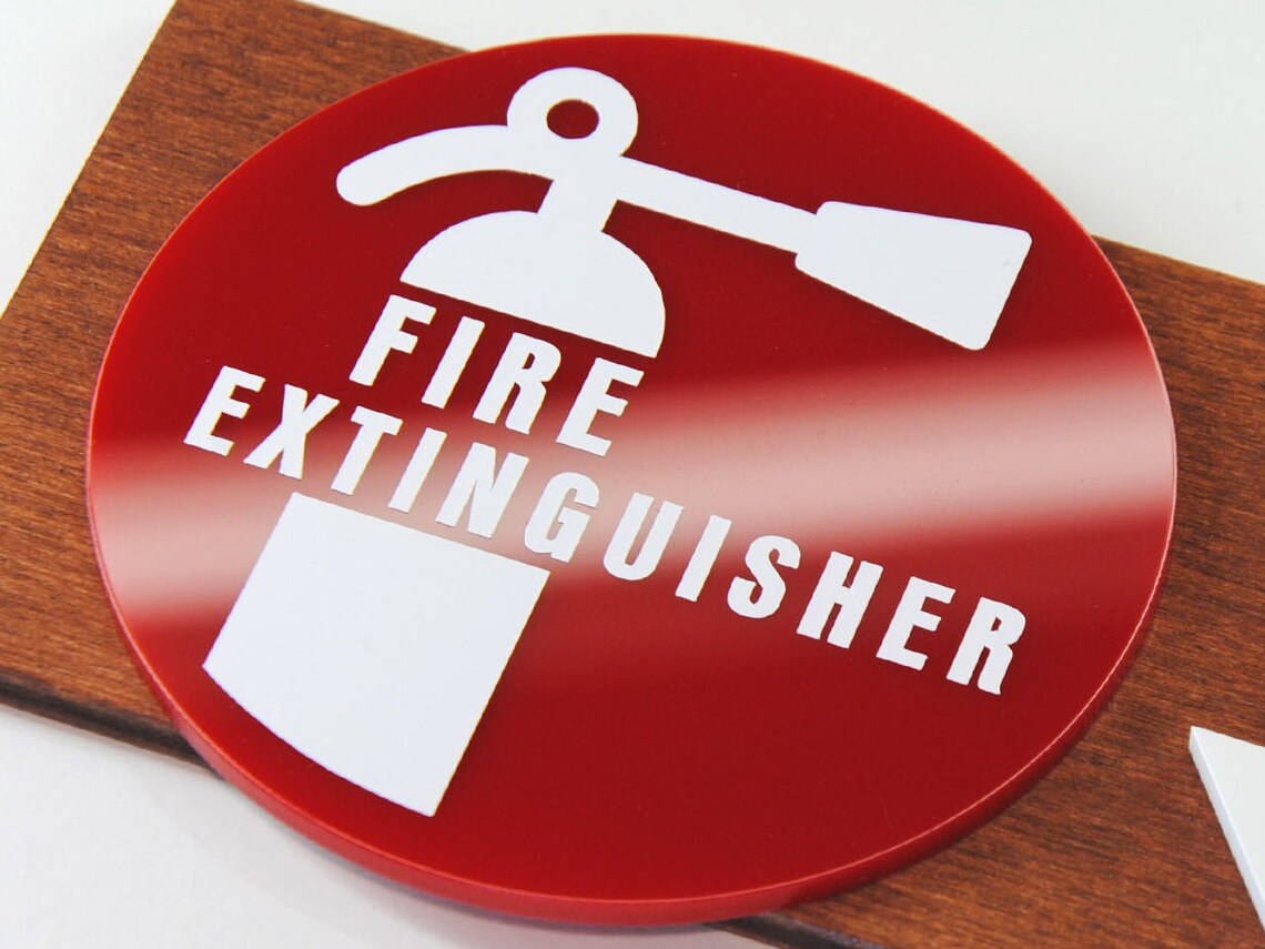Fire Extinguisher Wooden & Acrylic Sign Acrylic Fire Sign - Etsy