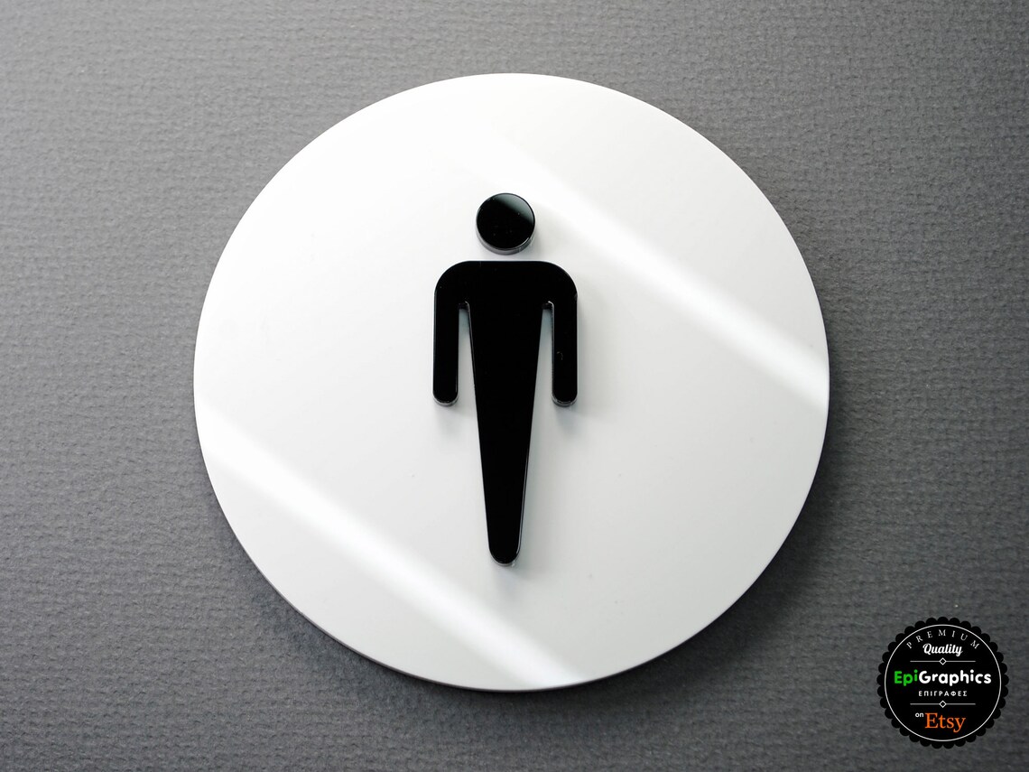 Round Shape Acrylic WC Sign for Hotel Restaurant and Office - Etsy
