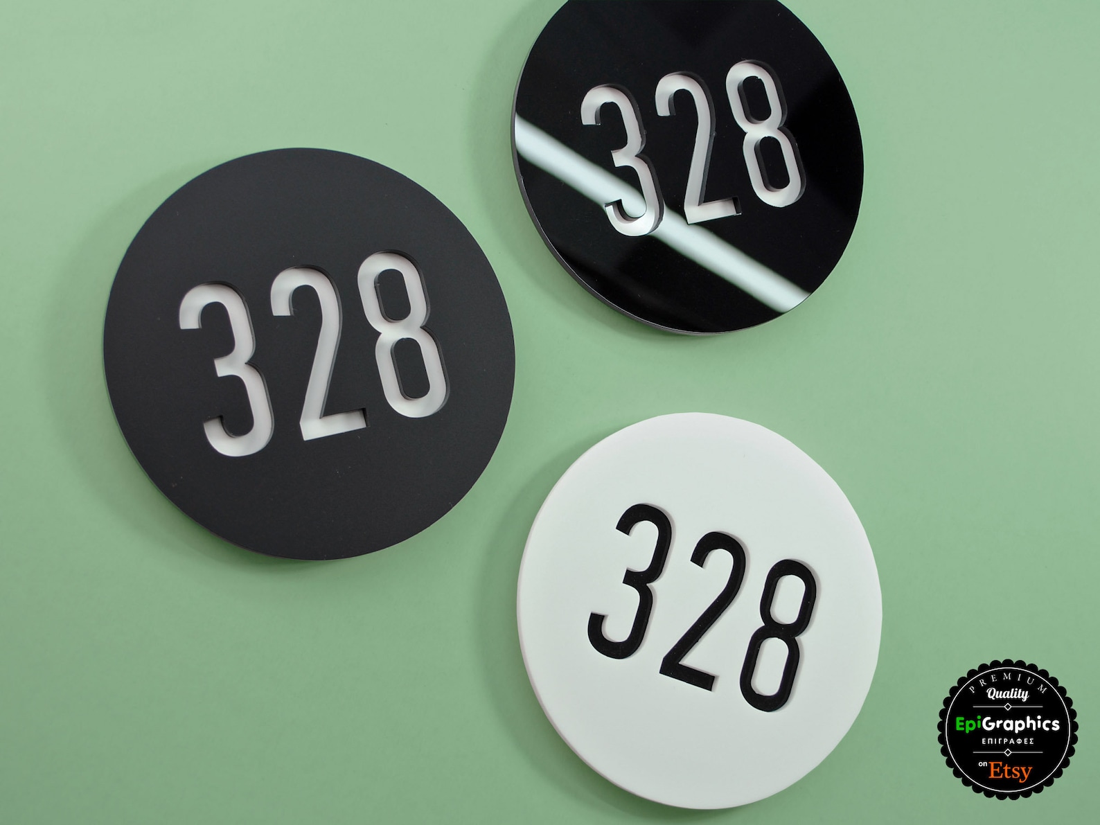 Round Shape Sign for Hotel Signage / Room Number Sign / - Etsy
