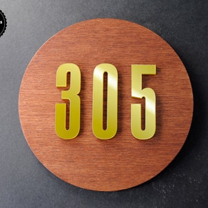 Round Shape Sign With Acrylic Numbers for Hotel Signage / Room Number ...