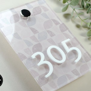 Art Deco Acrylic Room Number Sign, Apartment Door Sign, Hotel Signage ...