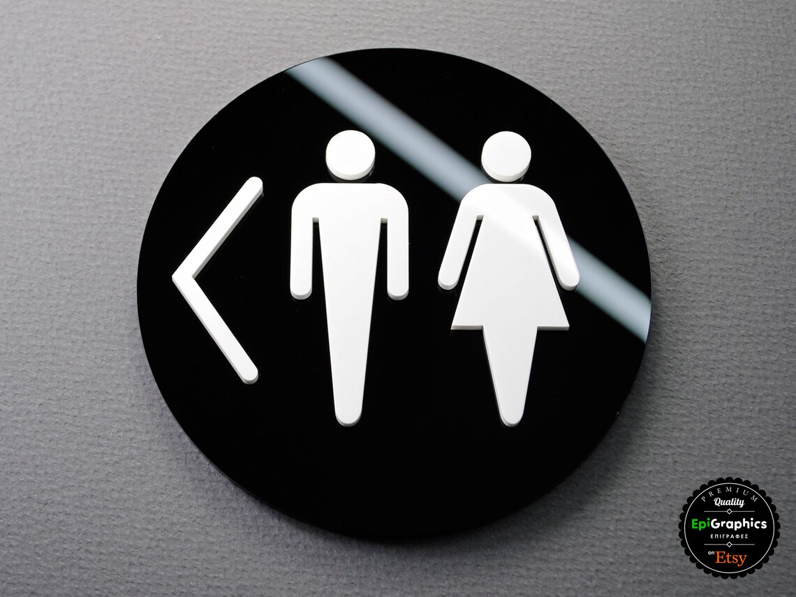 Round Shape Acrylic WC Sign for Hotel Restaurant and Office - Etsy
