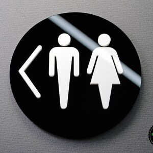 Round Shape Acrylic WC Sign for Hotel, Restaurant and Office Signage - Etsy