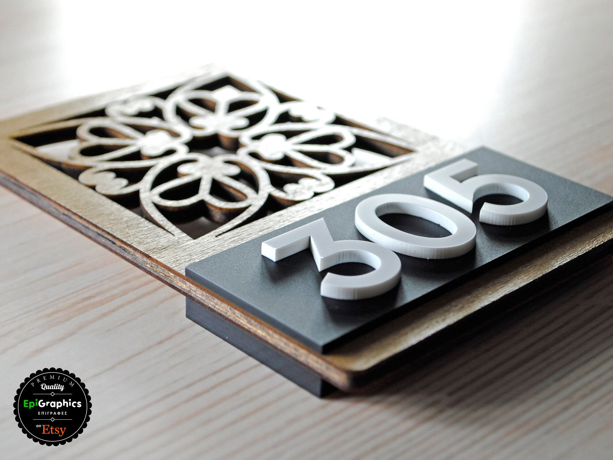 Room Number Sign Made of Wood and Acrylic for Hotel Signage - Etsy