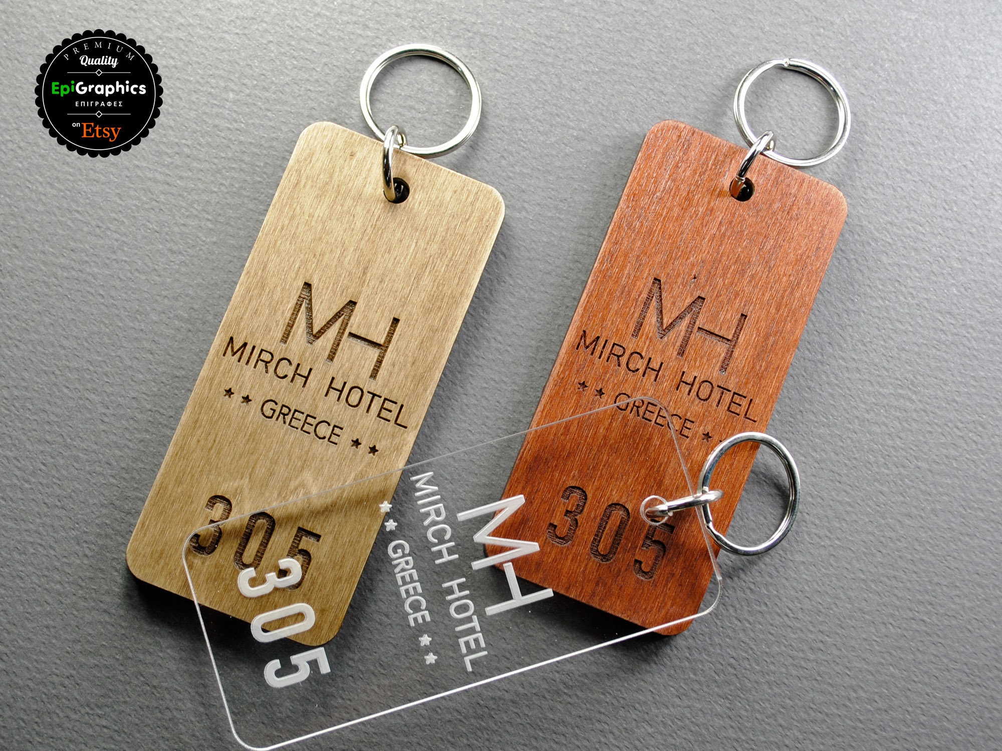 Personalized Key Tag for Hotels Keychain With Your Logo and - Etsy
