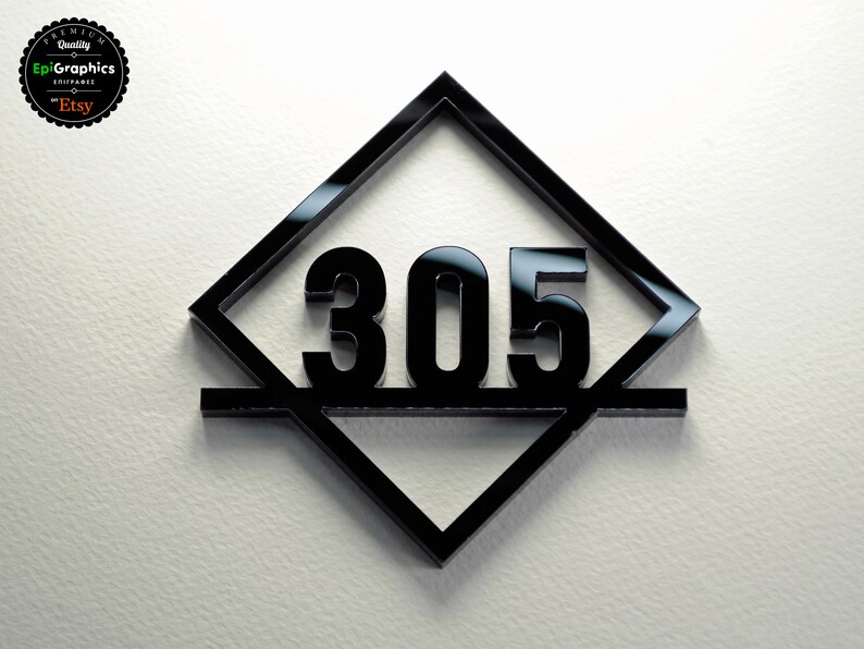 Acrylic Room Number Sign in Rhombus Frame for Hotel Signage - Etsy