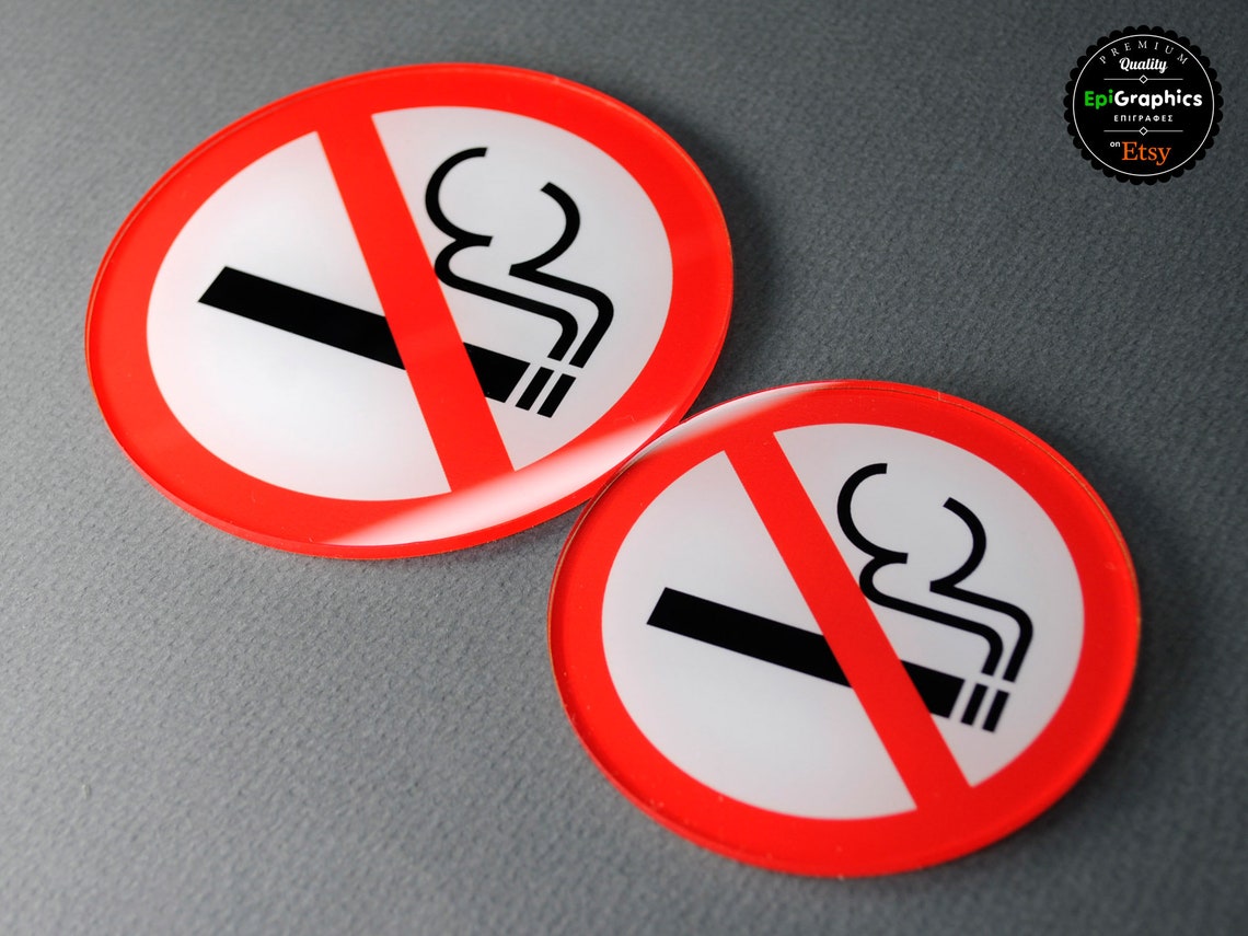 Acrylic Sign no Smoking in Round Shape. - Etsy