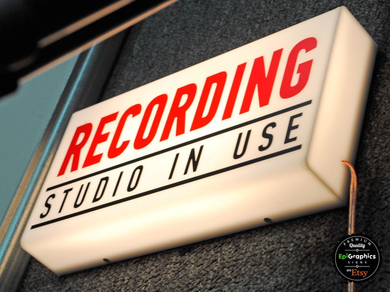 RECORDING Studio in Use Decorative Sign / Acrylic Lightbox - Etsy