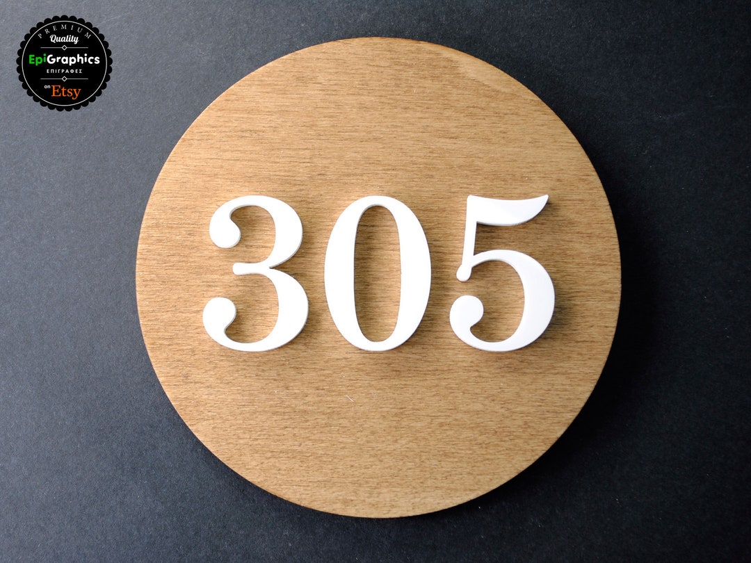 Wood Room Number Sign: Round Acrylic Hotel Door Sign - Etsy