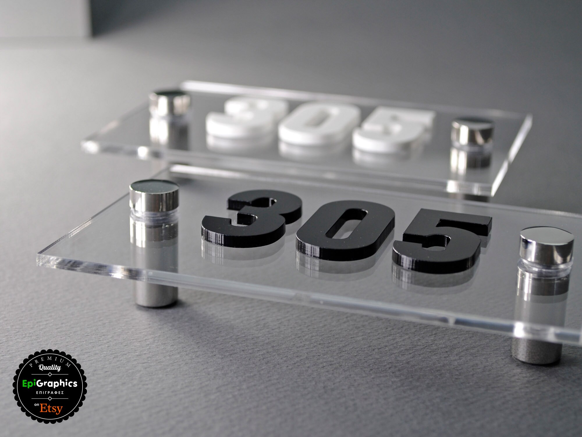 Acrylic Sign with wall spacers for Hotel Signage Room Number | Etsy