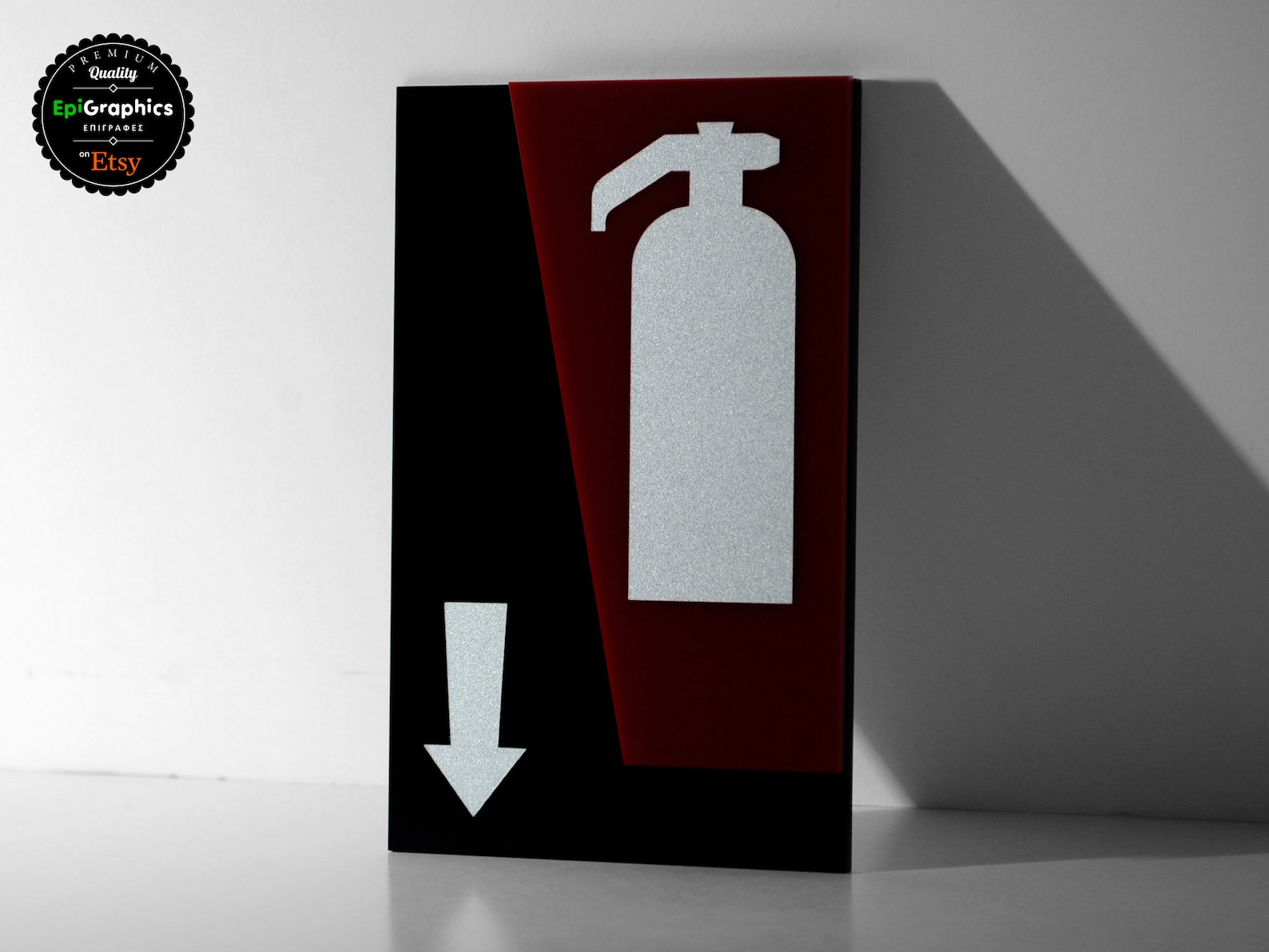 Fire Extinguisher Acrylic Safety Sign With Reflective Symbol. - Etsy