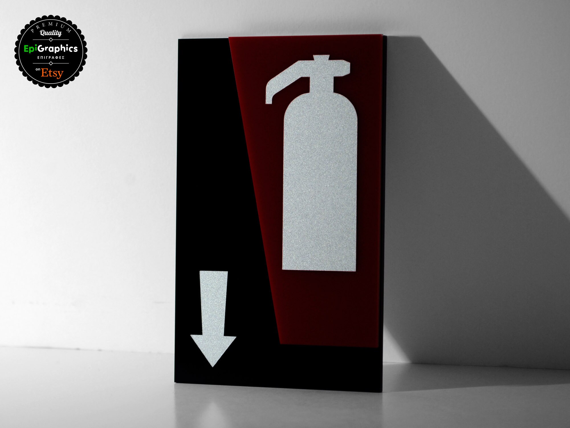 Fire Extinguisher Acrylic Safety Sign With Reflective Symbol. - Etsy