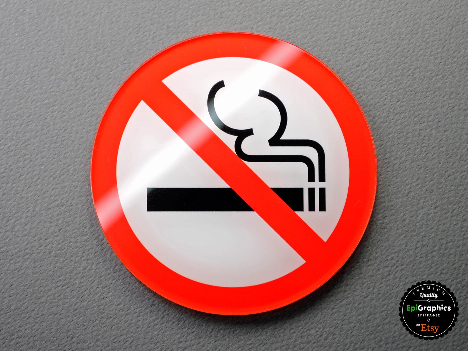 Acrylic Sign no Smoking in Round Shape. - Etsy