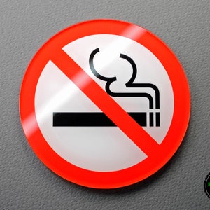 Acrylic Sign "no Smoking" in Round Shape. - Etsy