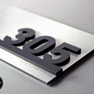Brushed Aluminum Sign With Acrylic Numbers for Hotel Signage / Room ...