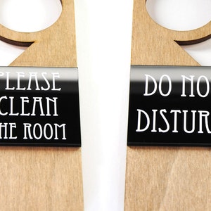Modern Design Door Hanger Sign "do Not Disturb - Please Clean the Room ...
