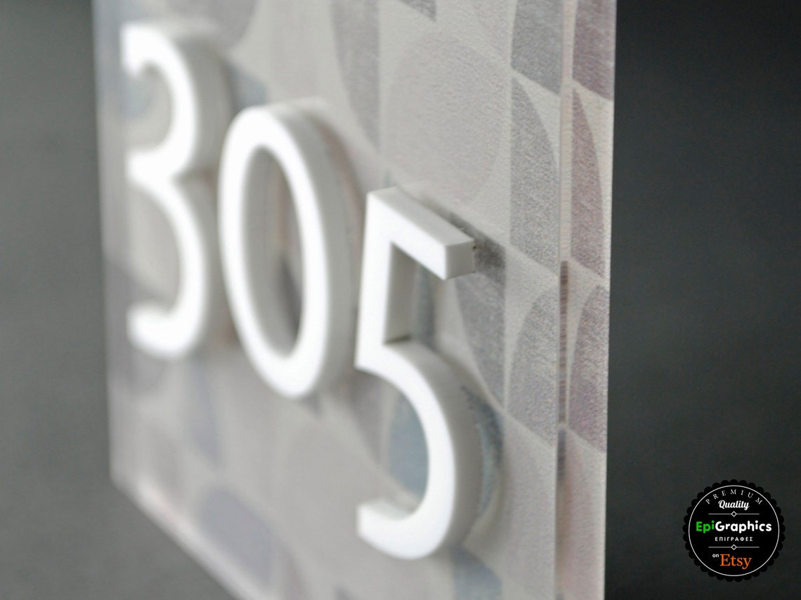 Art Deco Acrylic Room Number Sign Apartment Door Sign Hotel | Etsy