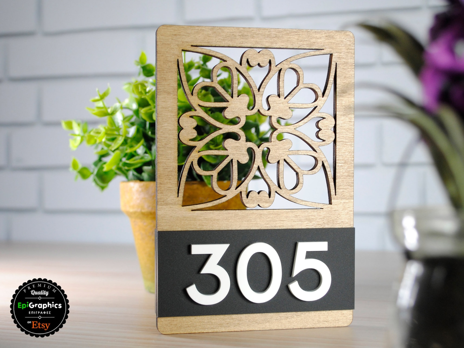 Room Number Sign Made of Wood and Acrylic for Hotel Signage - Etsy