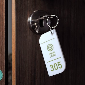 Custom Acrylic Hotel Room Keychains | UV Printed | Nickel Ring ...
