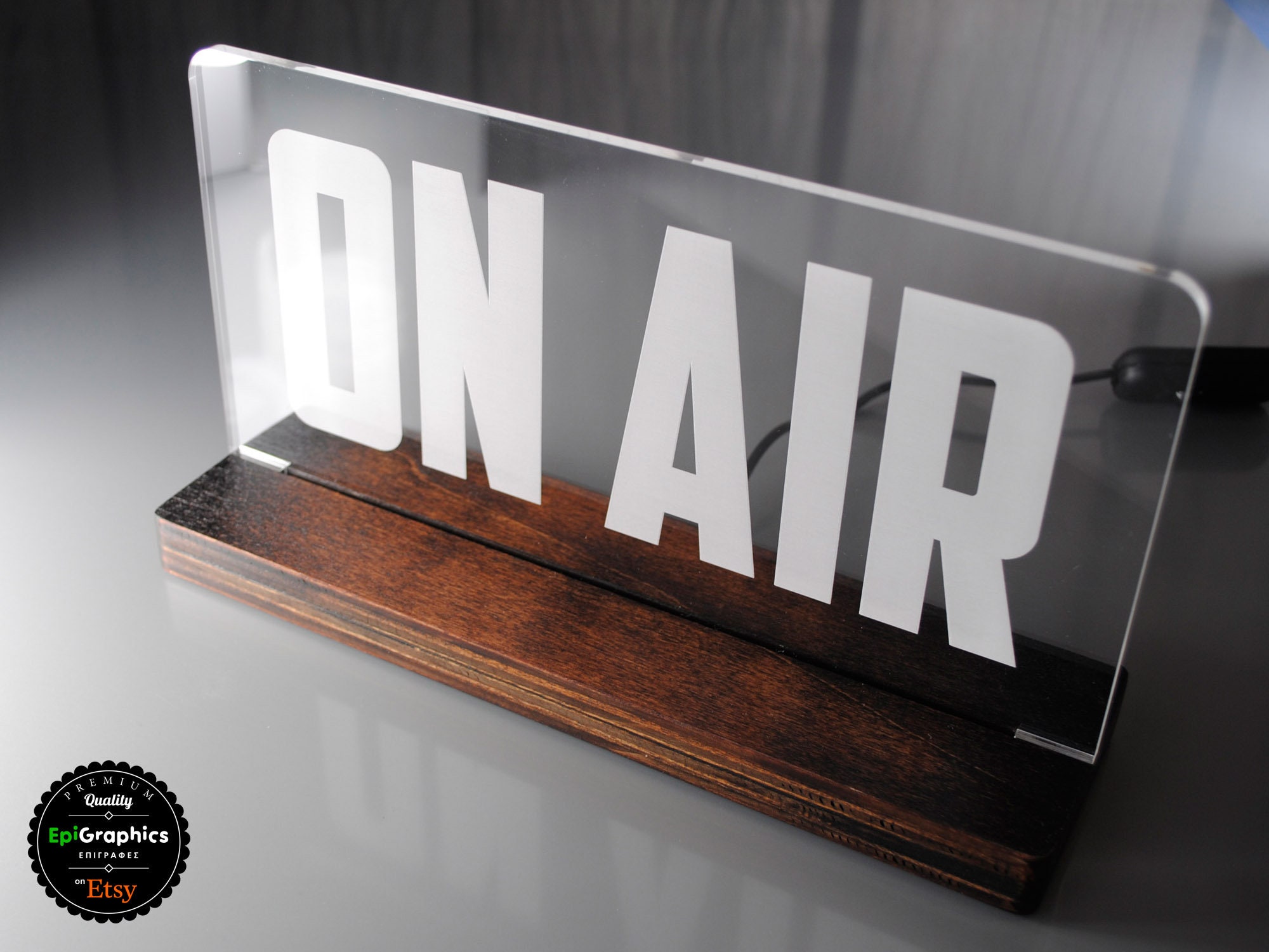 On Air decorative sign / Engraved Acrylic with red light | Etsy